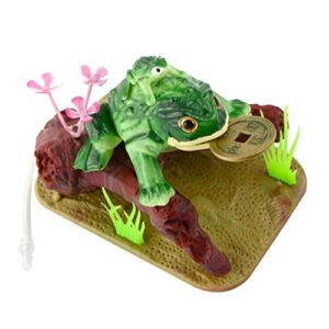 Saim Aquarium Air Bubbler Decorations Lucky Coin Frog Toad Air Bubbler Movement Oxygen Pump Decorations Aquarium Ornaments