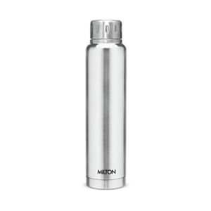 Milton Thermosteel Elfin 750, Vacuum Insulated Flask, 750 ml | 25 oz | 24 Hours Hot & Cold Water Bottle 18/8 Stainless Steel, Durable Body, BPA Free, Leak-Proof Simple Screw Lid | Silver