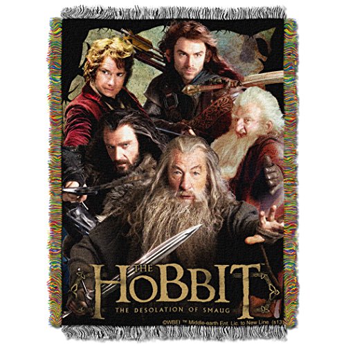 Northwest Warner Brothers The Hobbit, Fighting Company Woven Tapestry Throw Blanket, 48" x 60", Multi Color