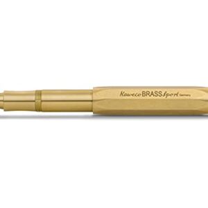 Kaweco Brass Sport Gel/Ballpoint Pen Including 0.7 mm Rollerball Pen Refill for Left Handed and Right-Handed in Classic Design with Ceramic Ball I Gel Rollerball 13.5 cm