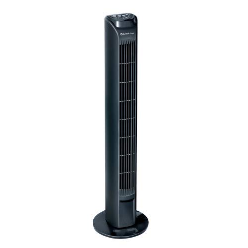 Comfort Zone CZTFR1BK 31" 3-Speed Oscillating Tower Fan with Remote and High-Performance Centrifugal Blades, Black