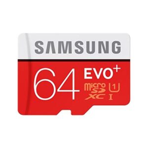 samsung 64gb evo plus class 10 micro sdxc with adapter 80mb/s (mb-mc64da)