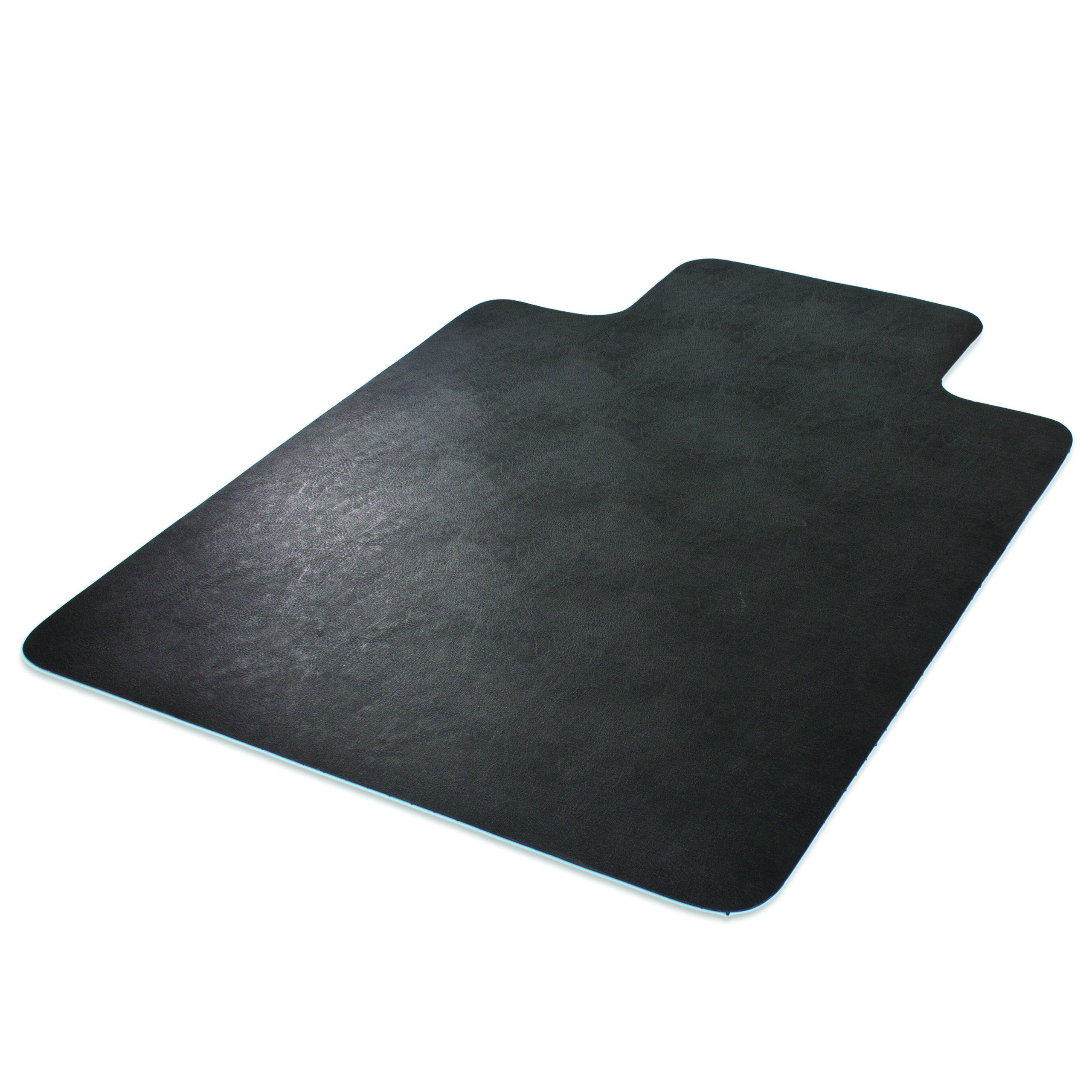 Deflecto EconoMat Black Chair Mat, Non-Studded for Hard Floors, Straight Edge, 45" x 53"