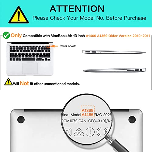 MOSISO Compatible with MacBook Air 13 inch Case (Models: A1466 & A1369, Older Version 2010-2017 Release), Protective Plastic Hard Shell Case Cover, Crystal Clear