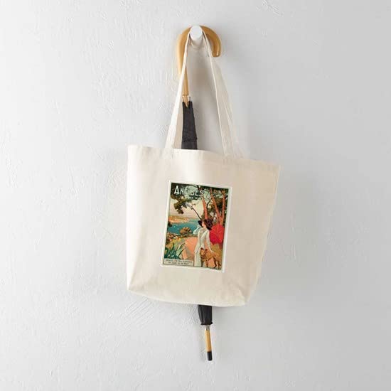 CafePress Vintage 1910 Antibes Italy Travel Tote Bag Natural Canvas Tote Bag, Reusable Shopping Bag