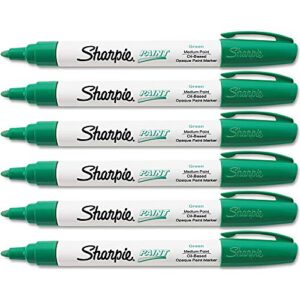 sharpie oil-based paint marker, medium point, green ink, pack of 6