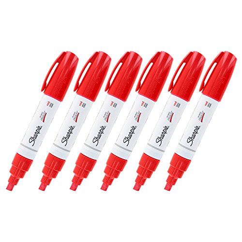 Sharpie Oil-Based Art Paint Markers, Bold Point, Red Ink, Pack of 6