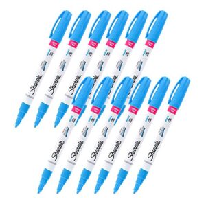 sharpie oil-based paint marker, fine point, aqua ink, pack of 12