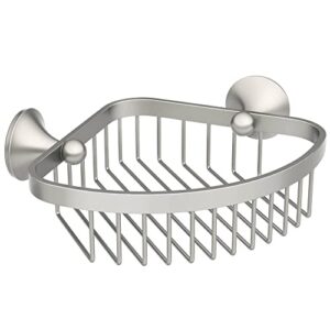 moen yb5275bn wynford corner-shower basket for bathroom-storage, brushed nickel