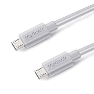 MaGeek Micro USB Cable 6ft, [2-Pack, 6 feet] Extra Long USB 2.0 to Micro B Fast Charge Cord and High Speed Data Sync Cable for Samsung S7 S6, HTC, Sony, Motorola, LG, Google, Nokia and More (White)