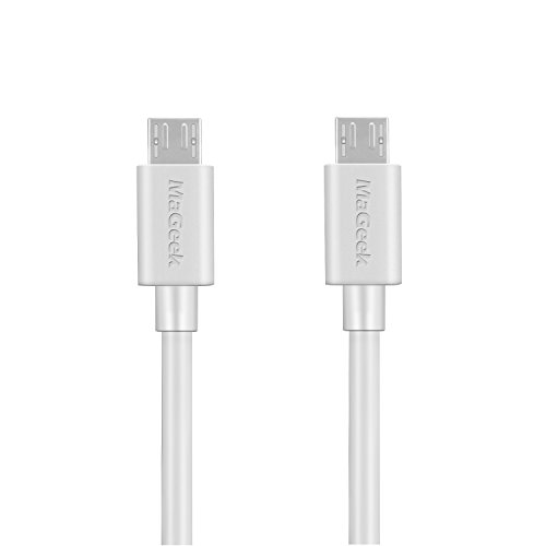 MaGeek Micro USB Cable 6ft, [2-Pack, 6 feet] Extra Long USB 2.0 to Micro B Fast Charge Cord and High Speed Data Sync Cable for Samsung S7 S6, HTC, Sony, Motorola, LG, Google, Nokia and More (White)