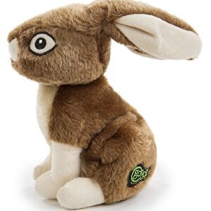 goDog Wildlife Rabbit Squeaky Plush Dog Toy, Chew Guard Technology - Brown, Large