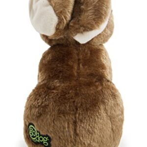 goDog Wildlife Rabbit Squeaky Plush Dog Toy, Chew Guard Technology - Brown, Large