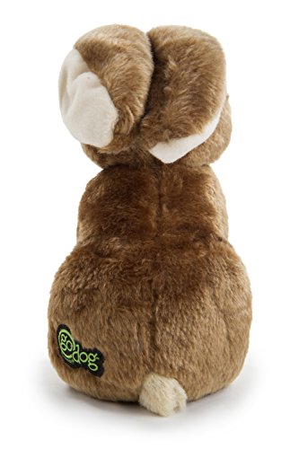 goDog Wildlife Rabbit Squeaky Plush Dog Toy, Chew Guard Technology - Brown, Large