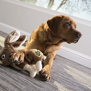 goDog Wildlife Rabbit Squeaky Plush Dog Toy, Chew Guard Technology - Brown, Large