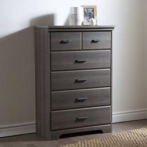 South Shore Versa Collection 5-Drawer Dresser, Gray Maple with Antique Handles