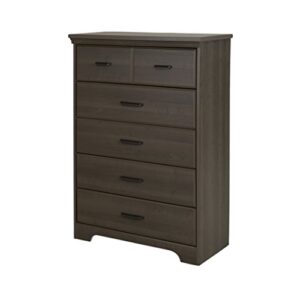 South Shore Versa Collection 5-Drawer Dresser, Gray Maple with Antique Handles