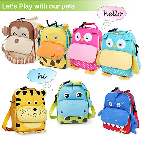 Yodo 3-Way Convertible Playful Insulated Kids Lunch Boxes Carry Bag/Preschool Toddler Bag for Boys Girls, with Quick Access front Pouch for Snacks, Shark