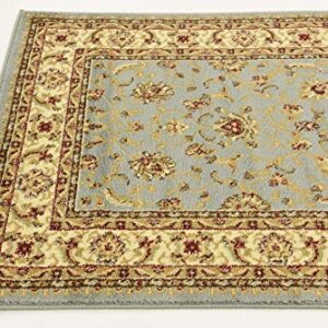 Unique Loom Voyage Collection Traditional Oriental Classic Intricate Design Area Rug, 3' 3" x 5' 3" Rectangle, Light Blue/Cream