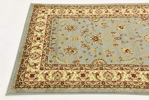 Unique Loom Voyage Collection Traditional Oriental Classic Intricate Design Area Rug, 3' 3" x 5' 3" Rectangle, Light Blue/Cream