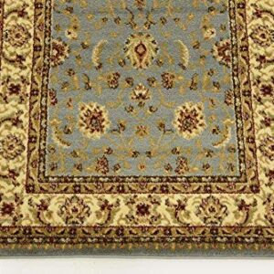 Unique Loom Voyage Collection Traditional Oriental Classic Intricate Design Area Rug, 3' 3" x 5' 3" Rectangle, Light Blue/Cream