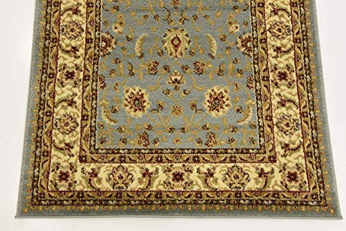 Unique Loom Voyage Collection Traditional Oriental Classic Intricate Design Area Rug, 3' 3" x 5' 3" Rectangle, Light Blue/Cream