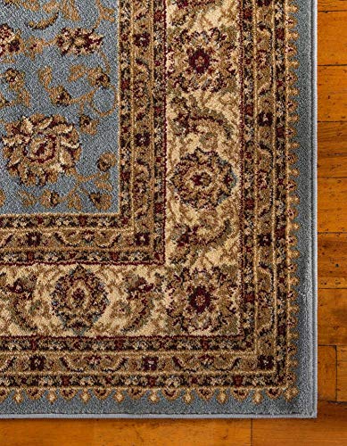 Unique Loom Voyage Collection Traditional Oriental Classic Intricate Design Area Rug, 3' 3" x 5' 3" Rectangle, Light Blue/Cream