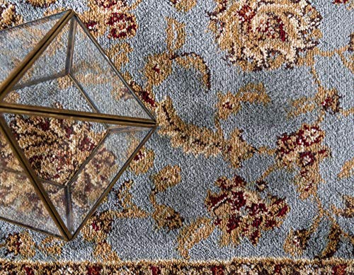 Unique Loom Voyage Collection Traditional Oriental Classic Intricate Design Area Rug, 3' 3" x 5' 3" Rectangle, Light Blue/Cream