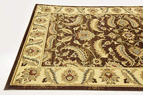 Unique Loom Voyage Collection Traditional Oriental Classic Intricate Floral Design Area Rug, 5 ft x 8 ft, Brown/Gold