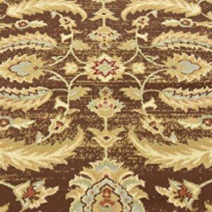 Unique Loom Voyage Collection Traditional Oriental Classic Intricate Floral Design Area Rug, 5 ft x 8 ft, Brown/Gold