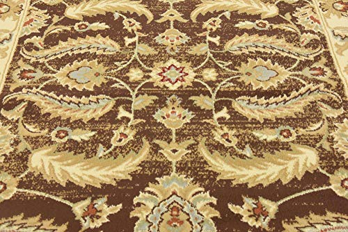 Unique Loom Voyage Collection Traditional Oriental Classic Intricate Floral Design Area Rug, 5 ft x 8 ft, Brown/Gold