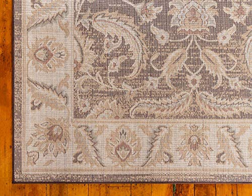 Unique Loom Voyage Collection Traditional Oriental Classic Intricate Floral Design Area Rug, 5 ft x 8 ft, Brown/Gold