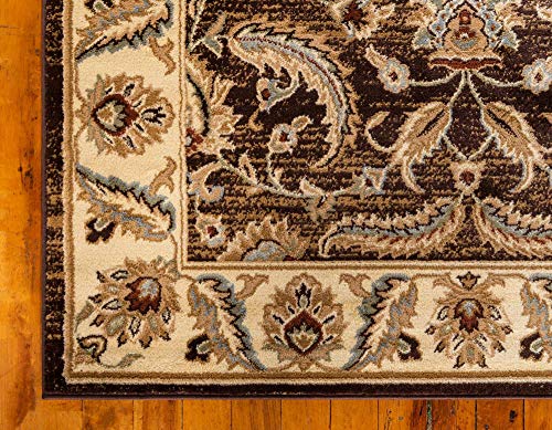 Unique Loom Voyage Collection Traditional Oriental Classic Intricate Floral Design Area Rug, 5 ft x 8 ft, Brown/Gold