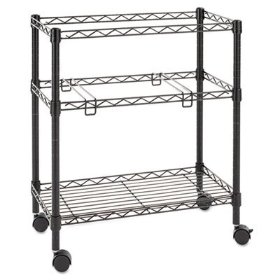 Two-Tier Rolling File Cart, 26w x14d x 29-1/2h, Black