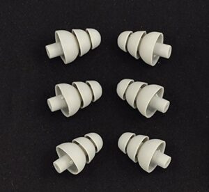 6 pack - triple flange replacement ear tips sleeves fit shure se110 se112 se115 se210 se215 se310 se315 se420 se425 se530 se535 se846 e3c e3g e4c e4g e5c and westone noise isolating in-ear headphones