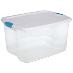 storage box with latch lid, clear, 64-qt.