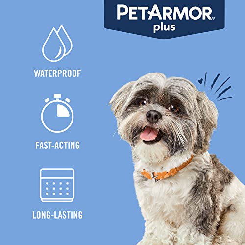 PetArmor Plus Flea and Tick Prevention for Dogs, Dog Flea and Tick Treatment, Waterproof Topical, Fast Acting, Small Dogs (5-22 lbs), 3 Doses