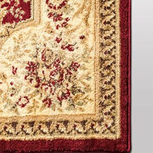 Unique Loom Versailles Collection Traditional Classic Medallion Motif Area Rug (4' 0 x 4' 0 Square, Burgundy/ Ivory)