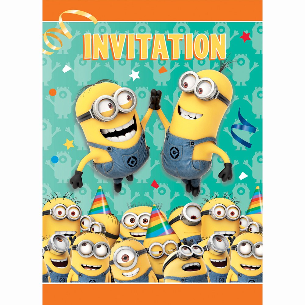 Despicable Me Party Invitations - 5.5" x 4", 8 Pcs