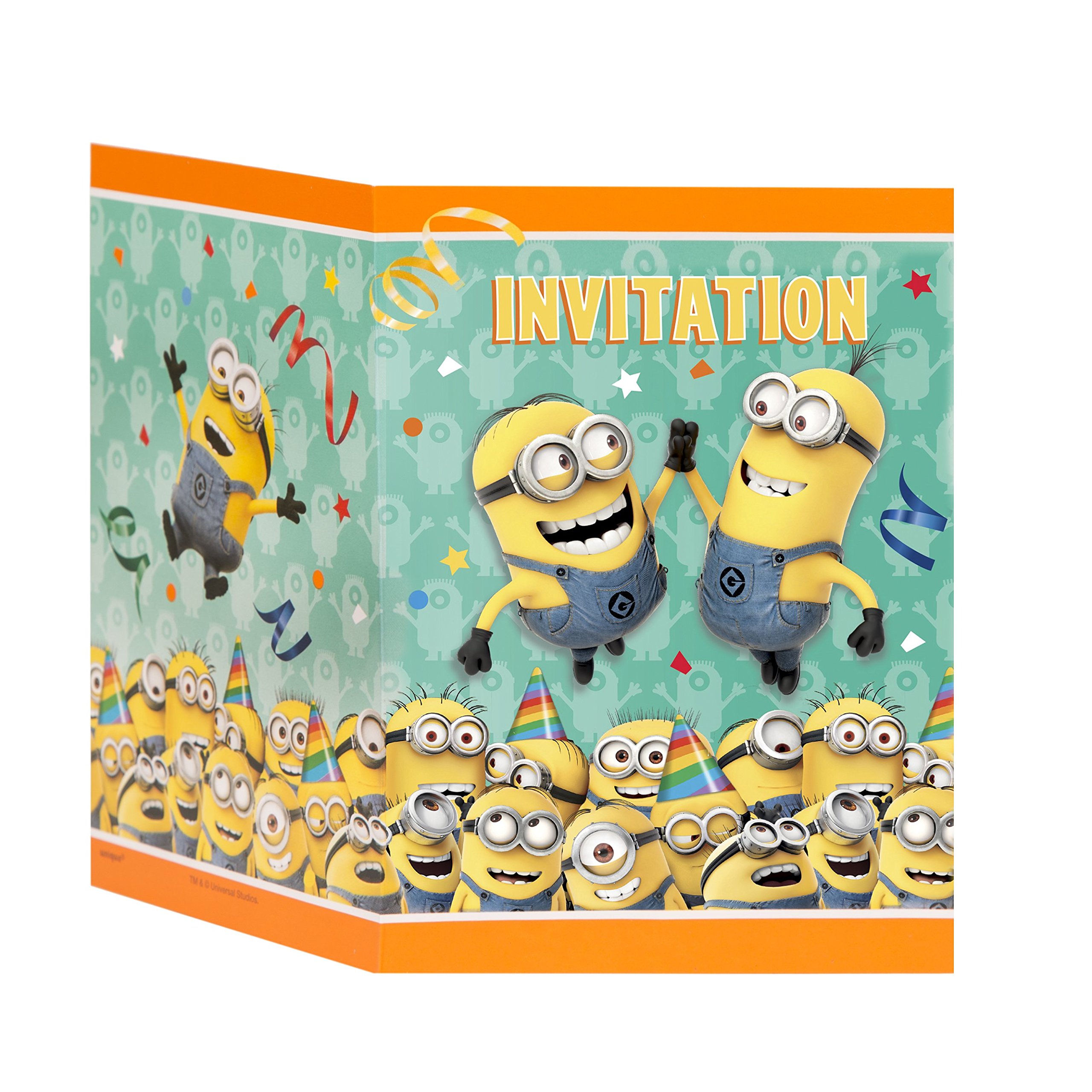 Despicable Me Party Invitations - 5.5" x 4", 8 Pcs