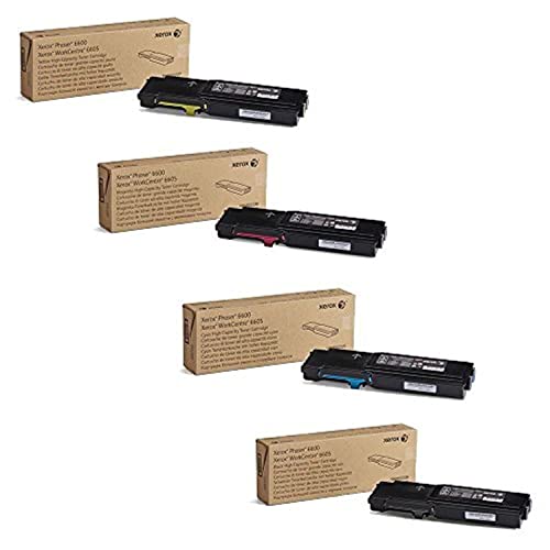 Xerox 106R02225, 106R02226, 106R02227, 106R02228 High Yield Toner Cartridge Set for Phaser 6600/WorkCentre 6605