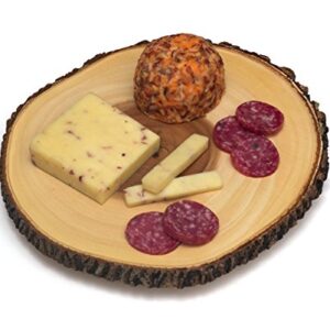 Lipper International Acacia Tree Bark Footed Server for Cheese, Crackers, and Hors D'oeuvres, Large