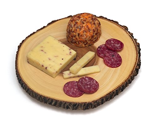 Lipper International Acacia Tree Bark Footed Server for Cheese, Crackers, and Hors D'oeuvres, Large