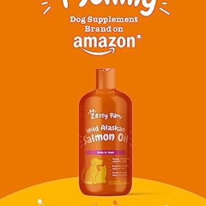 Pure Wild Alaskan Salmon Oil for Dogs & Cats - Omega 3 Skin & Coat Support - Liquid Food Supplement for Pets - Natural EPA + DHA Fatty Acids for Joint Function, Immune & Heart Health, 32 Fl Oz