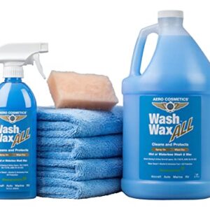 Wet or Waterless Car Wash Wax Kit 144 oz with Bug Remover Aircraft Quality for your Car, RV, Boat, Motorcycle. Guaranteed the Best Wet or Waterless Car Wash & Wax. Spray on, Wipe Dry Detailer, Use Anywhere & Anytime