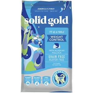 solid gold - fit as a fiddle weight management cat food - low calorie grain free dry cat food recipe with alaskan pollock - superfoods & probiotics for gut health and immune support