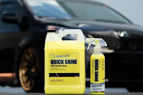 Nanoskin QUICK SHINE Quick Detail Spray 16 Oz. - Waterless Detailer Spray for Car Detailing | Deep Gloss Car Wax Booster & Clay Lubricant | Removes Dust, Smudges, Fingerprints and Other Contaminants