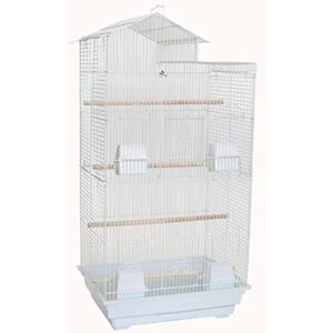 yml a6894 3/8" bar spacing tall villa top small bird cage, white, 18" x 14"