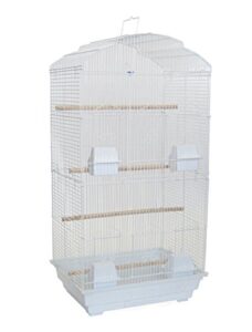 yml a6804 3/8" bar spacing tall shall top small bird cage, white, 18" x 14"