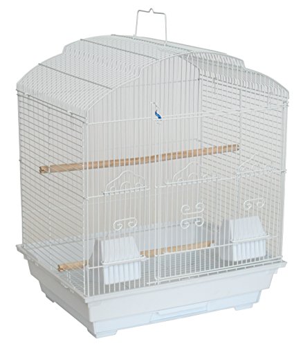 YML A5804 3/8" Bar Spacing Shall Top Small Bird Cage, White, 18" x 14"